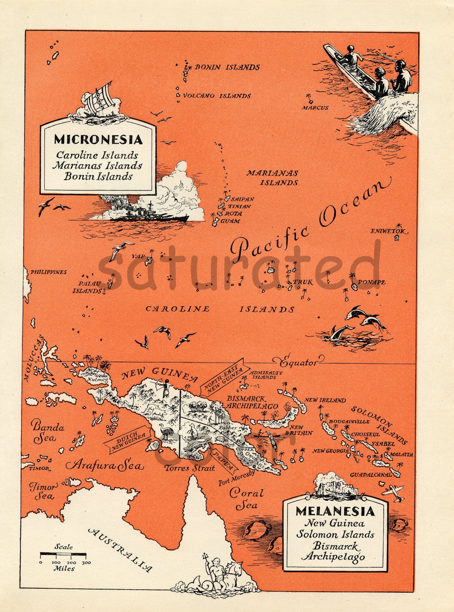 Caroline Islands Marianas Islands High Res DIGITAL IMAGE - ORIGINAL ...