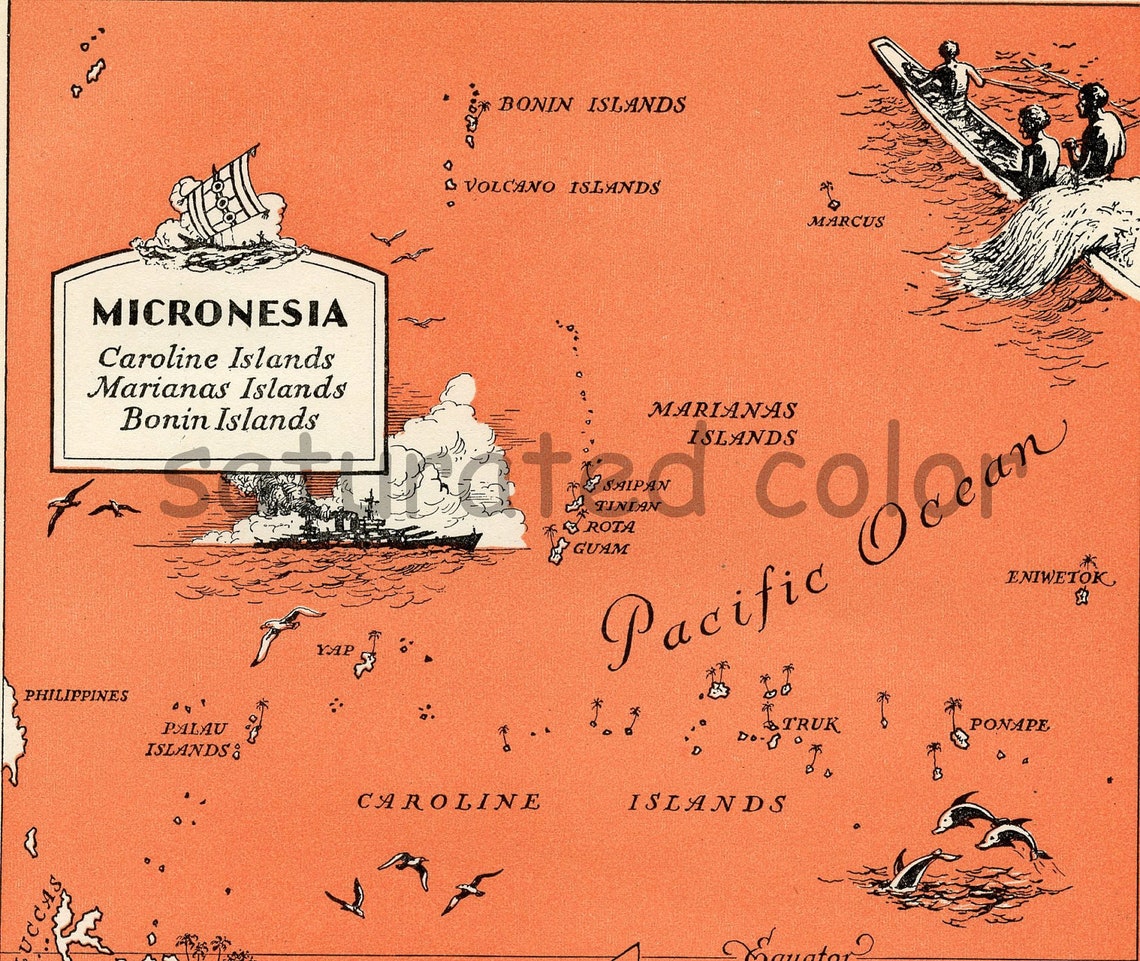 Caroline Islands Marianas Islands High Res DIGITAL IMAGE - ORIGINAL ...