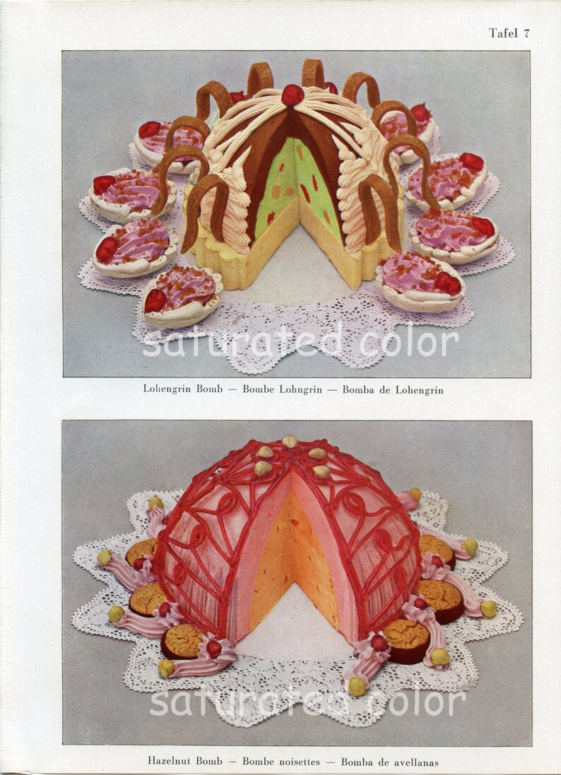 Ice Cream Bombe Dessert Vintage 1929 - High Res DIGITAL IMAGE ...