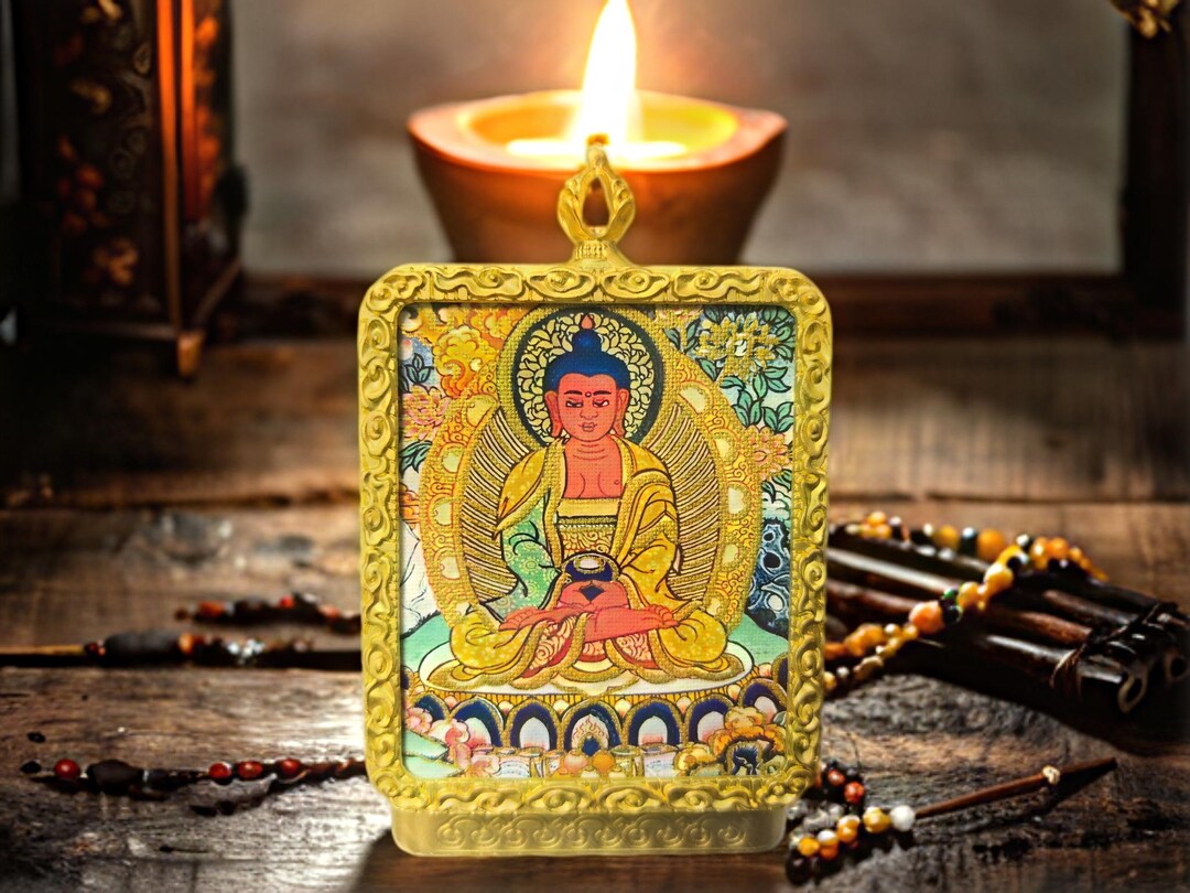 Tibetan Thangka Art Hand Painted - Libra Capricorn Talisman Necklace ...