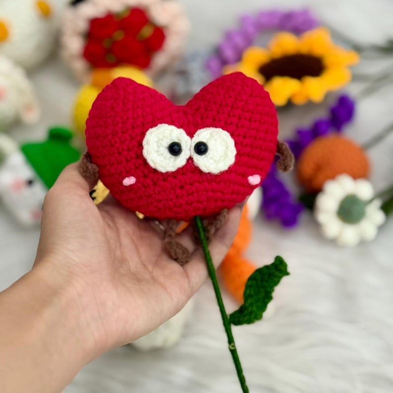 Handmade Crochet Red Rose With Pearls: Forever Flower Gift - Etsy