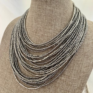 Silver Statement Necklace - Etsy