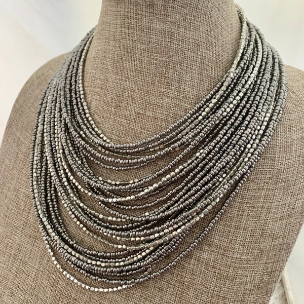 Silver Statement Necklace - Etsy