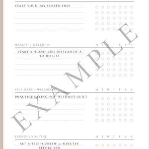 Weekly Habit Tracker Printable | Minimalist Self-care & Routine Planner ...