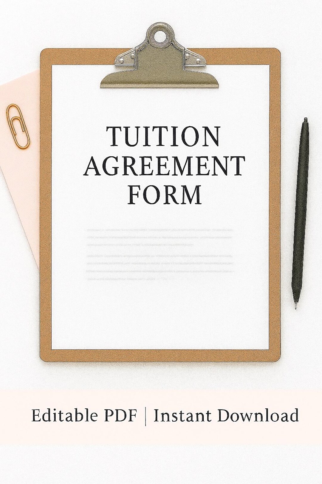 Tuition Agreement Form Template - Etsy
