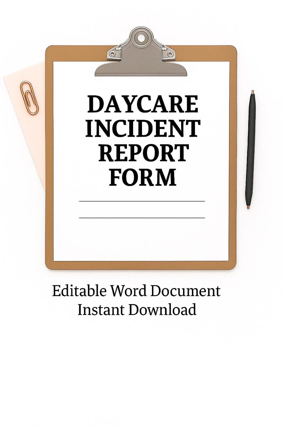 Daycare Incident Report Form: Editable Word Template - Etsy