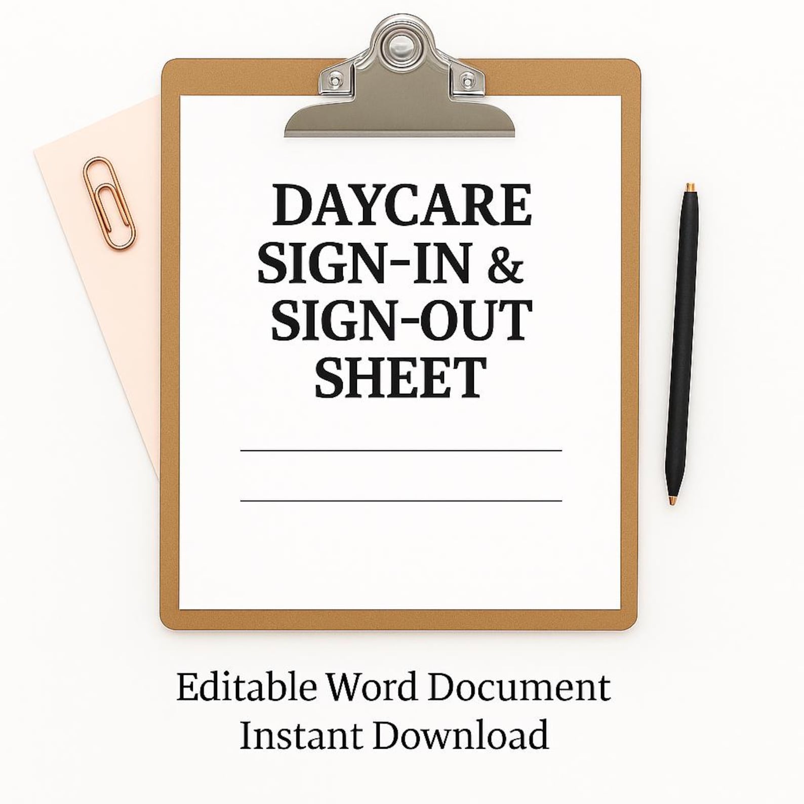 In-home Daycare Sign-in and Sign-out Sheet | Editable Word Document ...