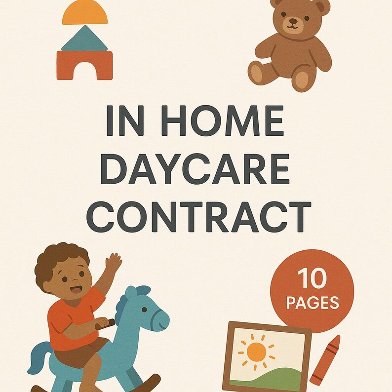 In-home Daycare Contract & Agreement Form Template - Etsy