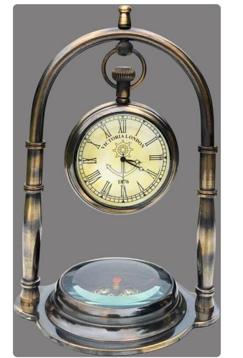 Nautical Desk Clock With Compass – Vintage-style Maritime Table ...