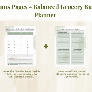 Balanced Grocery Planner | Budget-friendly Meal Planning Tool | Printable Shopping List ...