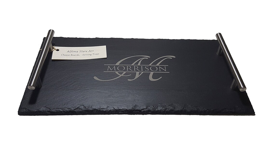 Slate Tray With Custom Laser Engraving Monogram - Etsy