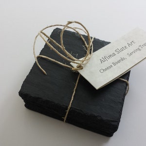 NATURAL SLATE COASTERS Set of 4 - Etsy