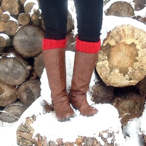 Womens Red Boot Cuffs, Boot Toppers, Fall Fashion, Crochet Boot Cuffs ...
