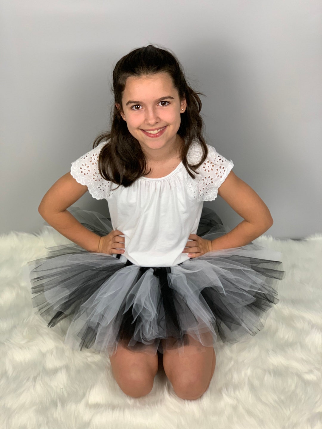 Zebra Sewn Tutu Halloween Costume Black White Party Skirt Striped Girls ...