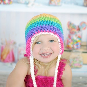 Rainbow Hat, Newborn to Womens Hat, Photography Prop, Winter Hat, Fall ...