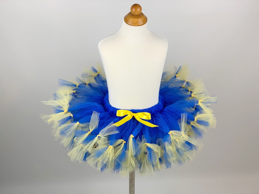 Royal Blue and Yellow Sewn Petti Tutu, Birthday Party Girls Clothing ...