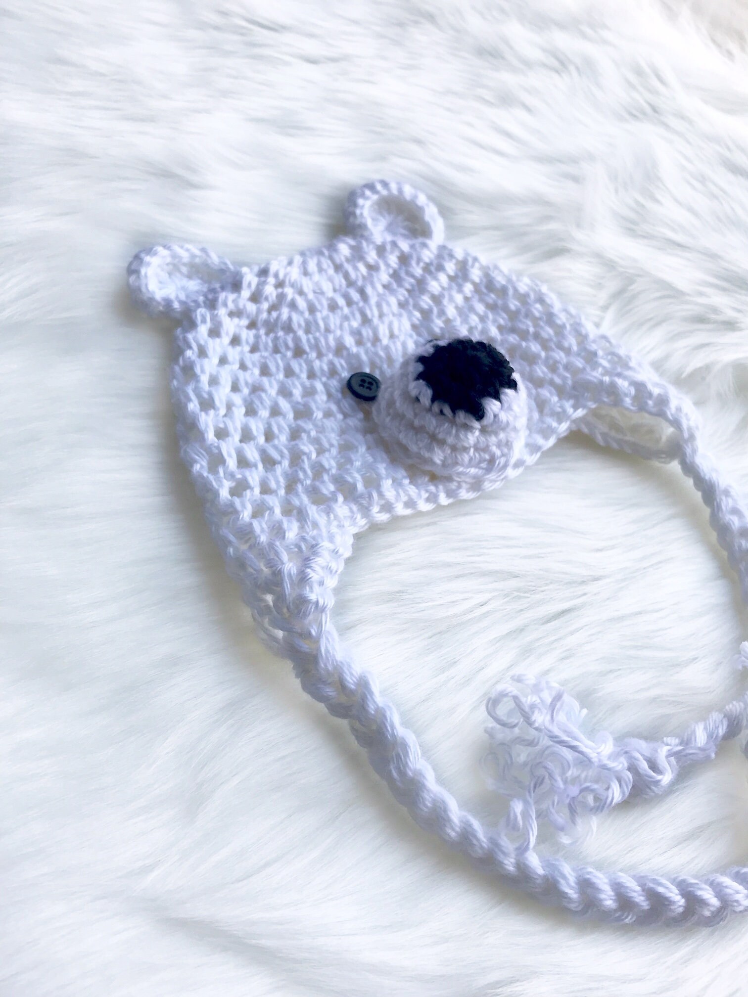 Polar Bear Hat Crochet hat Animal hat white bear hat polar | Etsy