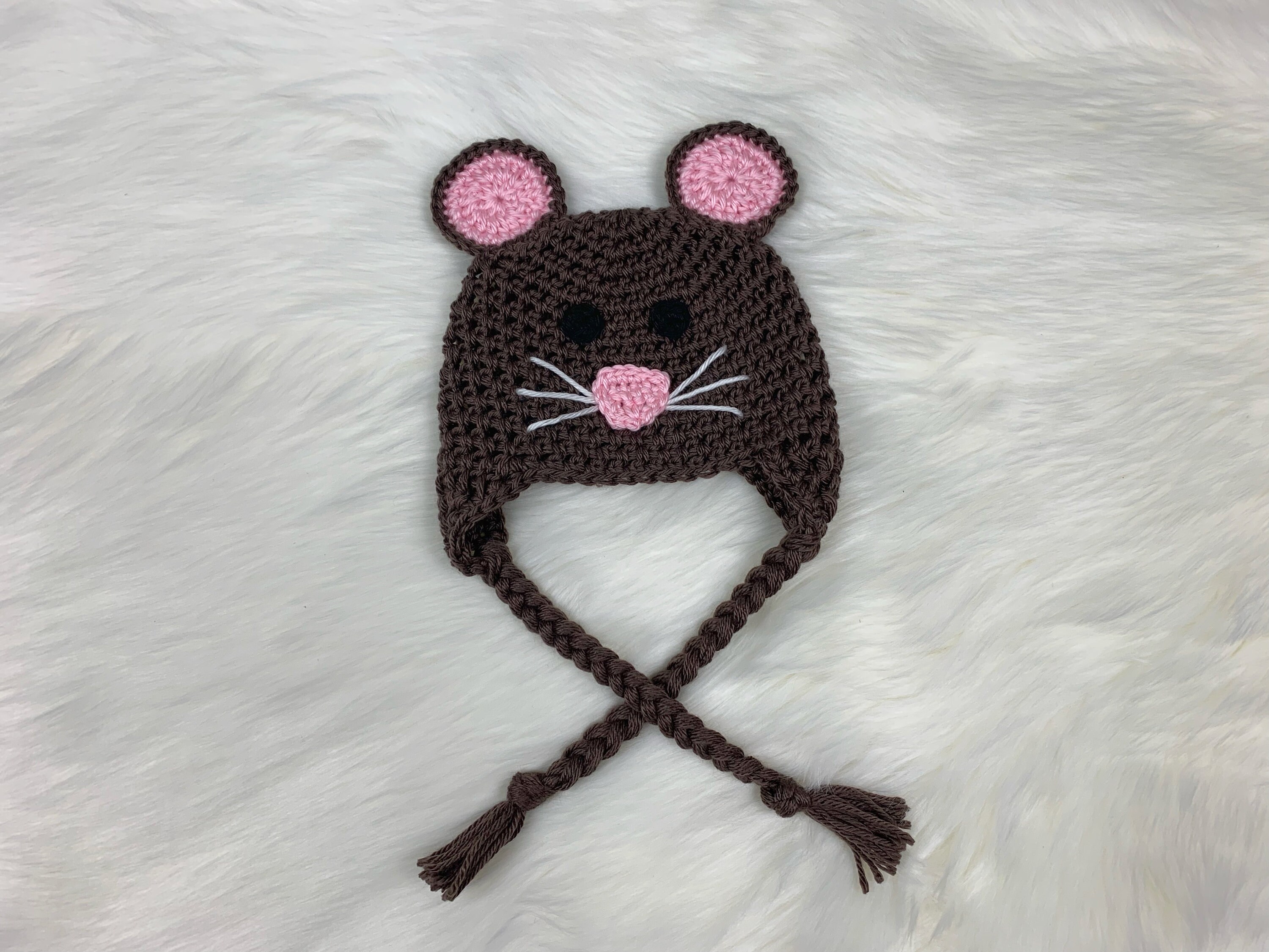 Brown Mouse Crochet Hat, Rat Hat, Halloween Costume, Child Toddler ...