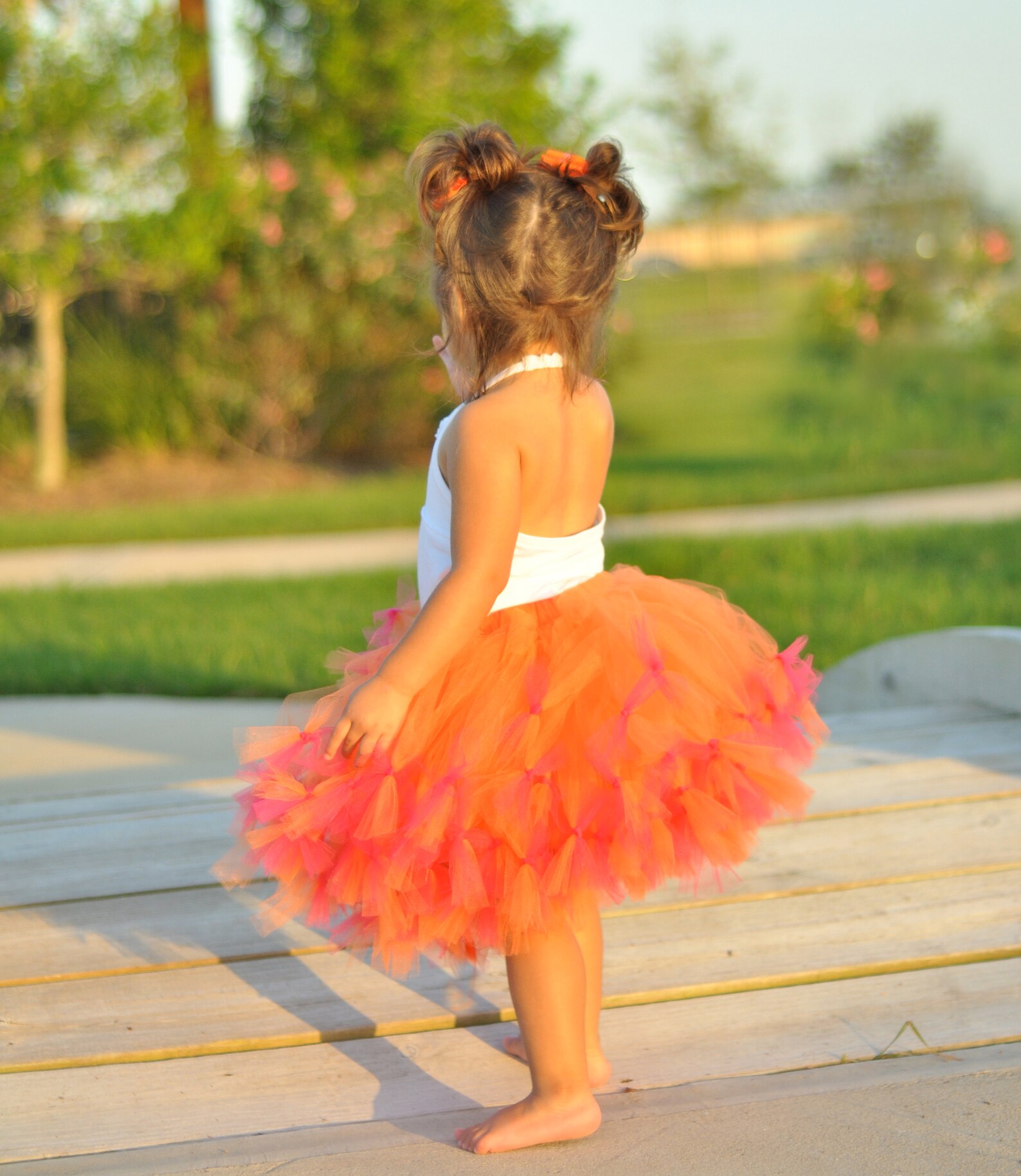 Orange Blossom Petti Tutu Fuchsia Sewn Tutu Birthday Party Photo Prop ...