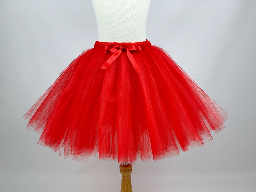 Red Sewn Tutu Skirt, Flower Girl Skirt, Girl Clothing, Halloween ...