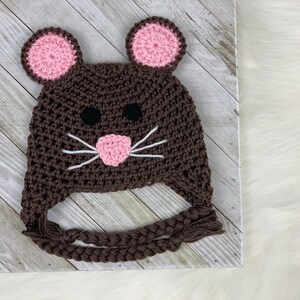 Brown Mouse Crochet Hat, Rat Hat, Halloween Costume, Child Toddler ...