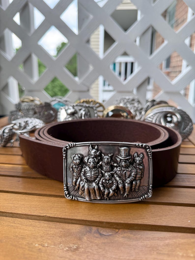 Victorian Pig Family Belt Buckle – Antique Silver Finish - Etsy