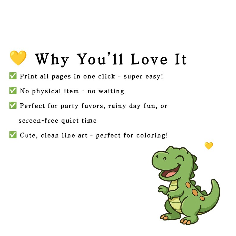 Dinosaur Birthday Coloring Book – 10 Printable Pages for Kids | Cute ...
