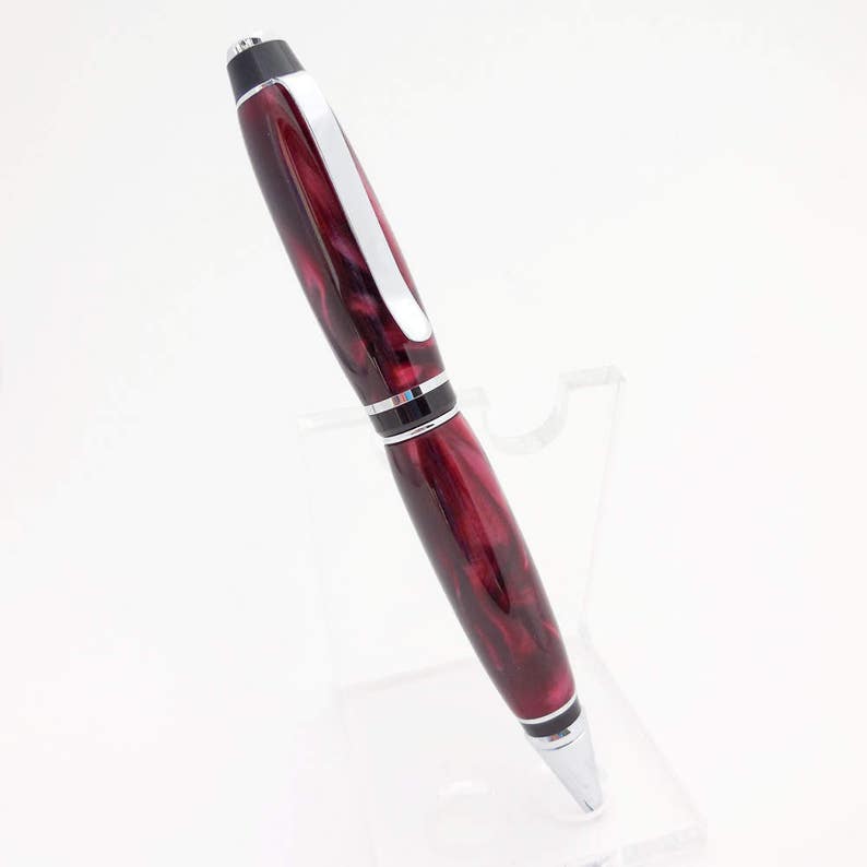 Cigar Style Pen, Handmade in Burgundy Color - Etsy