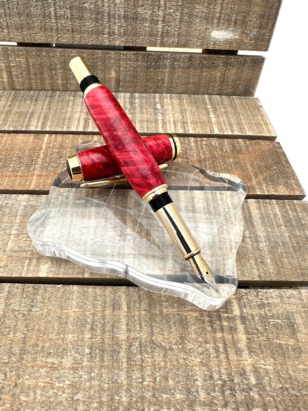 Fountain Pen, Wood Fountain Pen Handmade With Box Elder Burl - Etsy