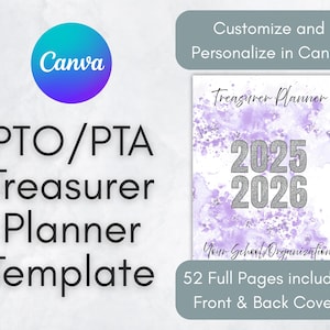 PTO/PTA Treasurer Planner Canva Template: 2025-2026 (digital Download ...