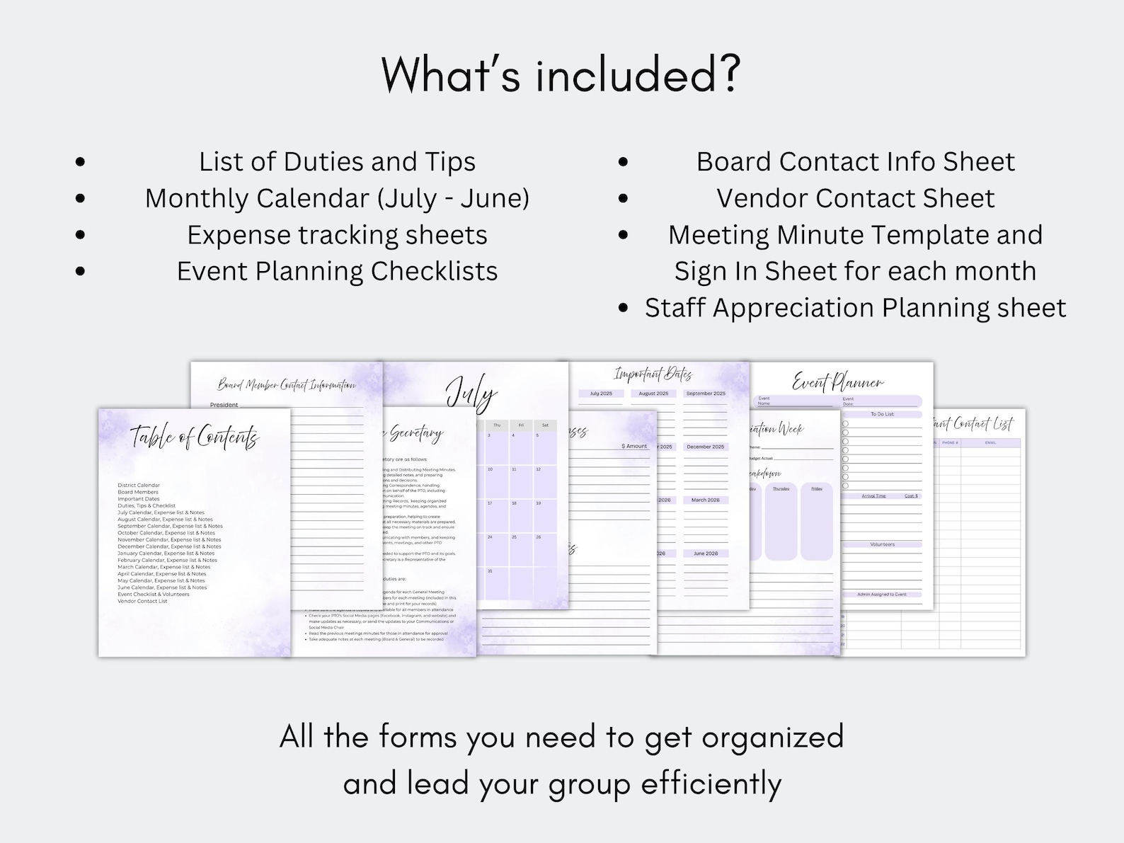 PTO/PTA Secretary Planner Canva Template - Etsy