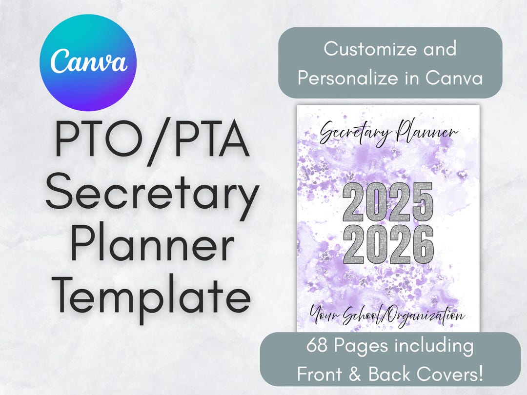 PTO/PTA Secretary Planner Canva Template - Etsy