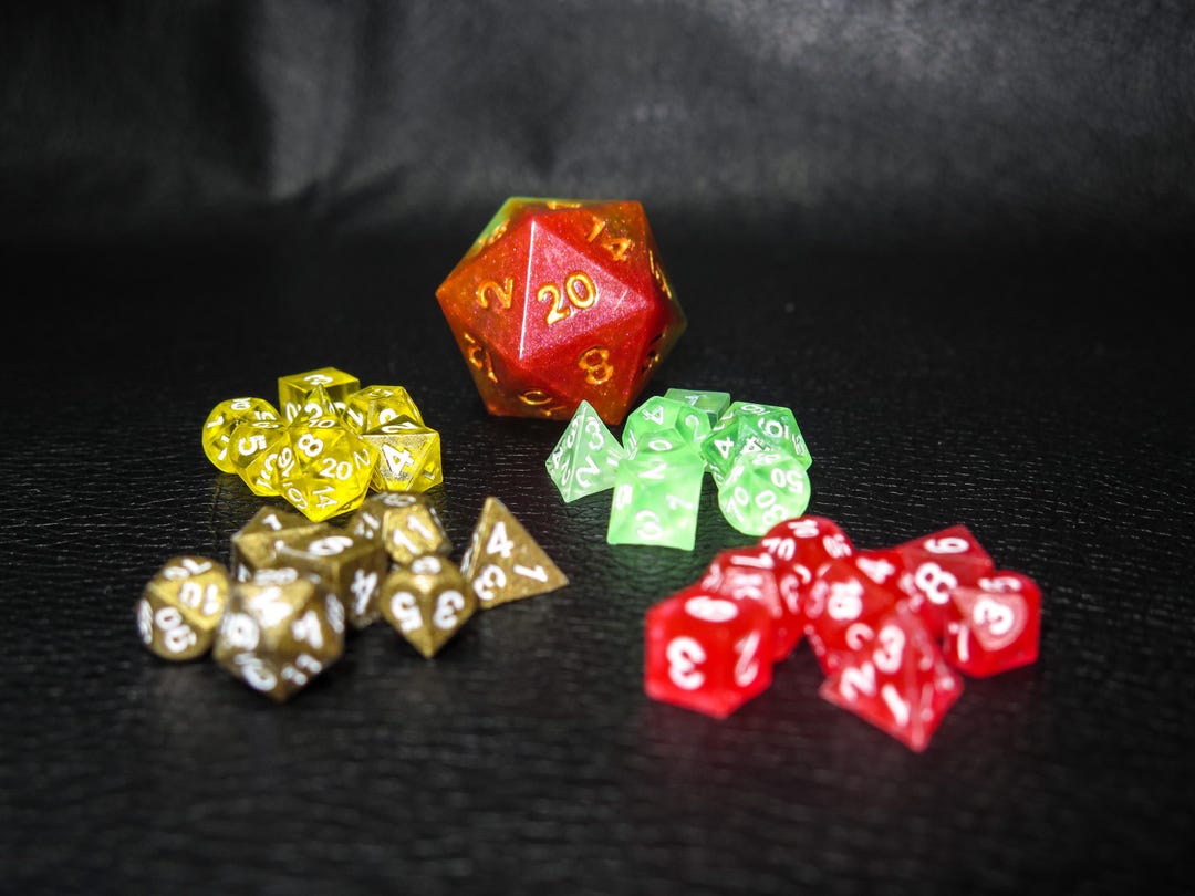 Micro DND Dice Set: Handmade Mini Sharp Edge Resin Polyhedral RPG D&D ...