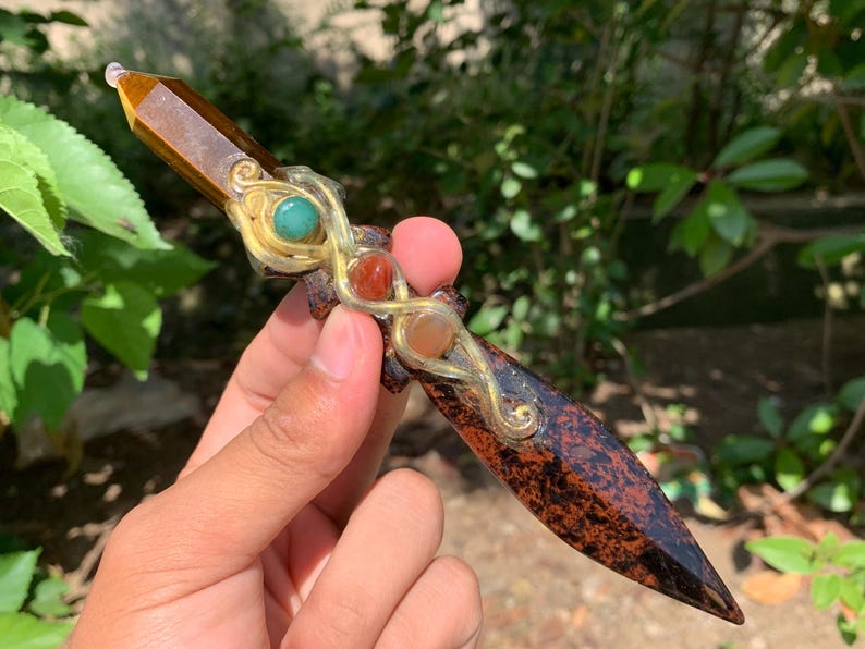 7" Red Obsidian Crystal Magic Sword: Crystal Healing,home Decor,crystal ...