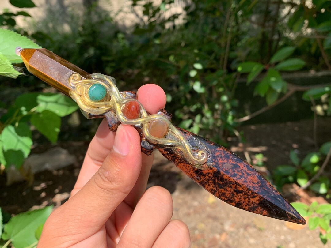 7" Red Obsidian Crystal Magic Sword: Crystal Healing,home Decor,crystal ...