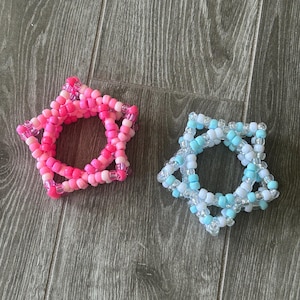 Kandi Star Cuff Bracelet, Premade or Customizable, Perfect Party Favors ...