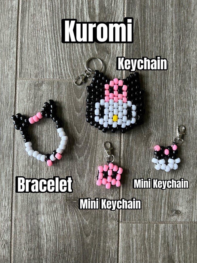 Kandi Hello Kitty Sanrio Keychain Bundle, Packages, Premade, Handmade ...