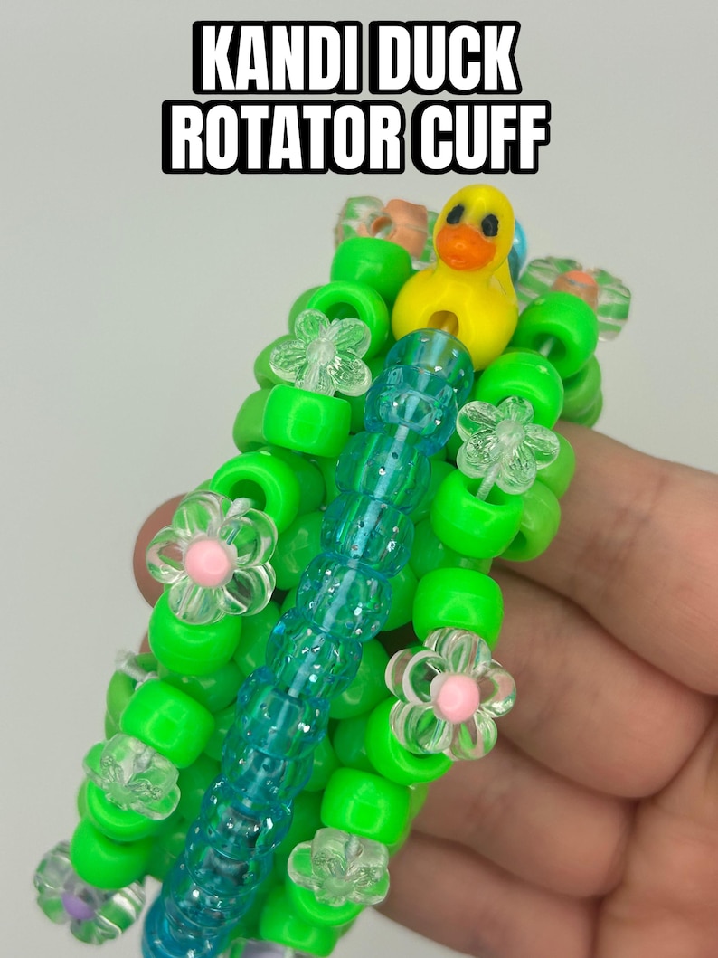 Kandi Duck Rotator Cuff Bracelet, Customizable, Premade, Party Favors ...