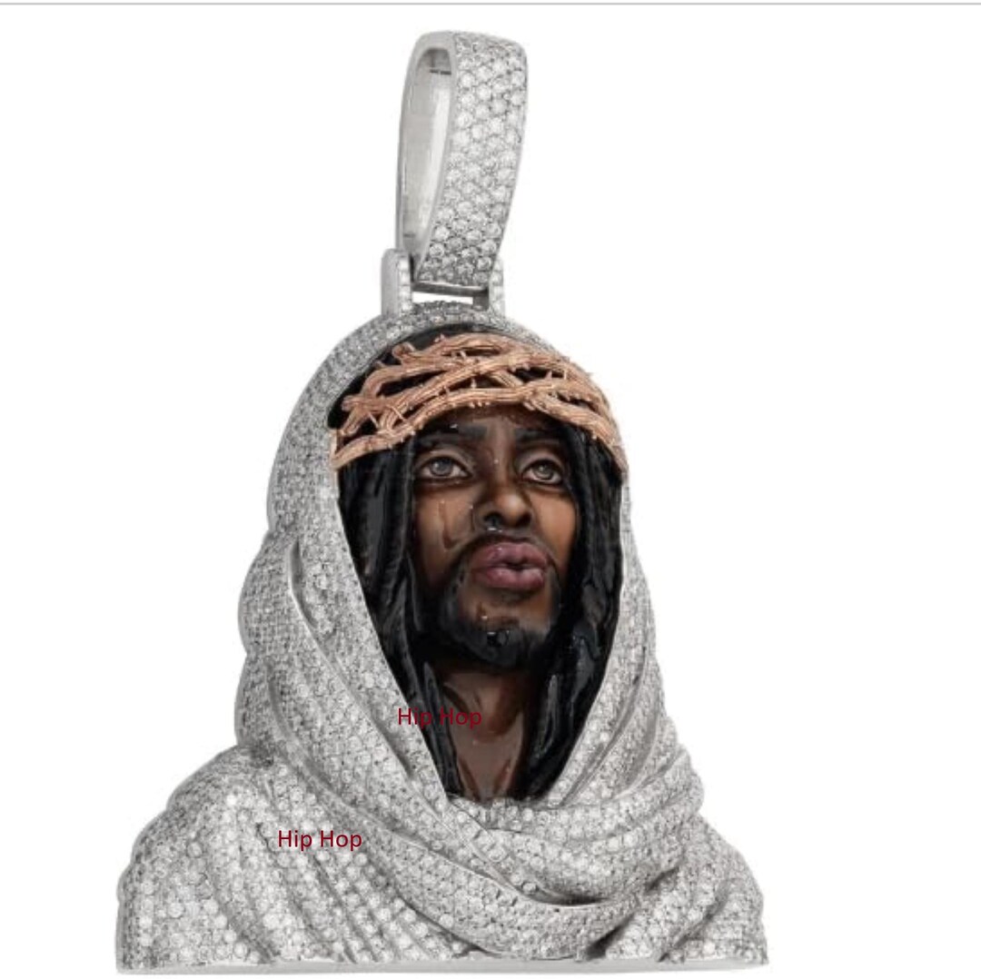 Fully Iced Out Moissanite Jesus Men Faced Pendant Jesus Faced Pendant ...
