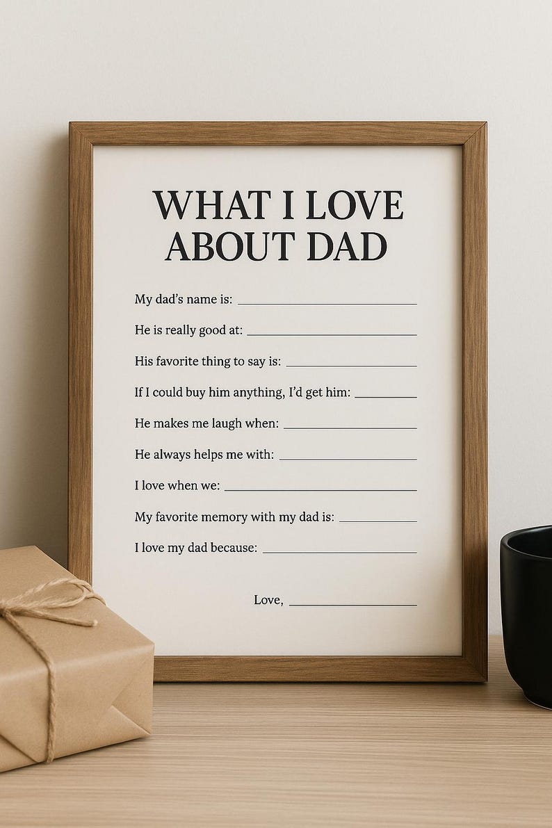 What I Love About Dad” Printable – Father’s Day Gift From Kids ...