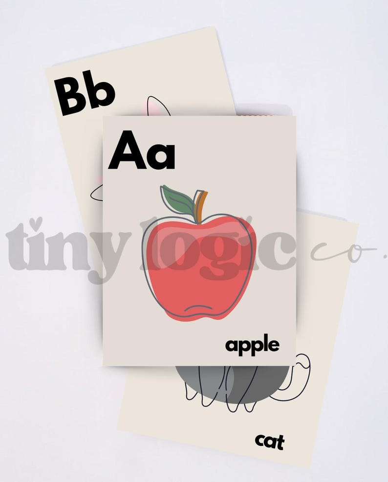 Digital Alphabet Flashcards for Toddlers – Printable ABC Cards, Early ...