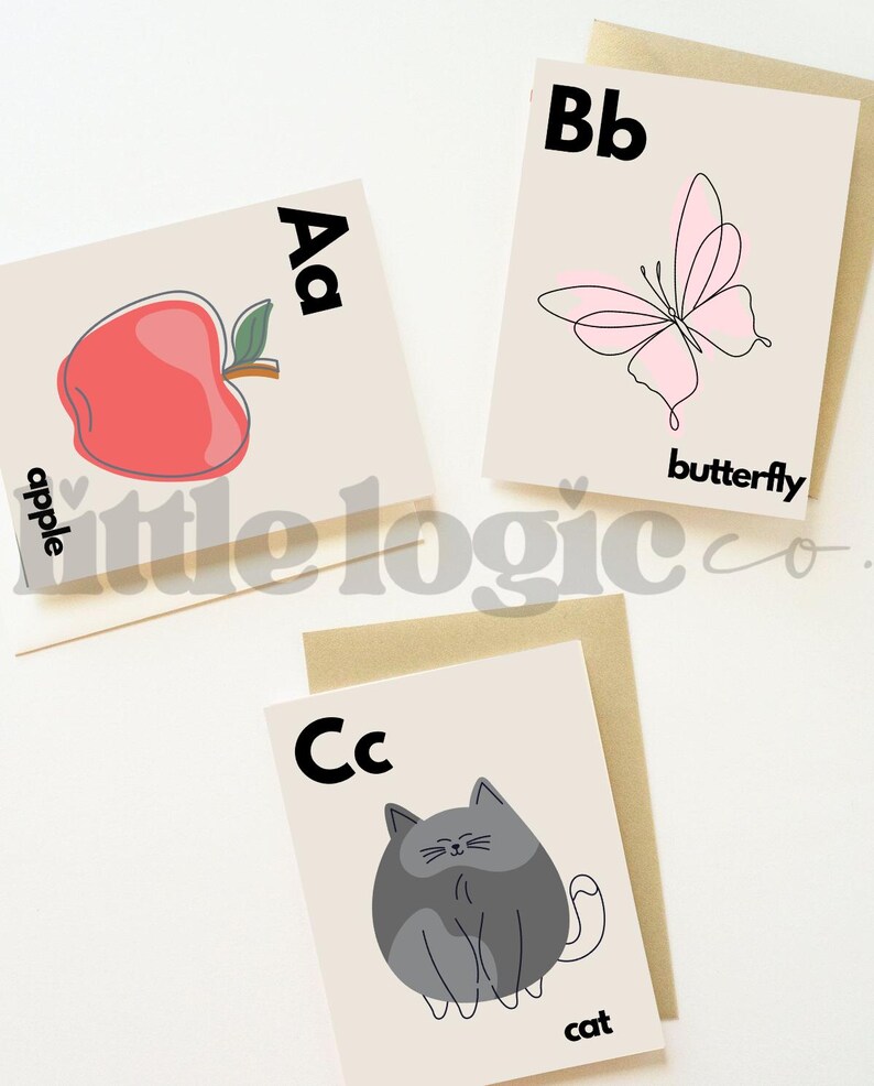 Digital Alphabet Flashcards for Toddlers – Printable ABC Cards, Early ...