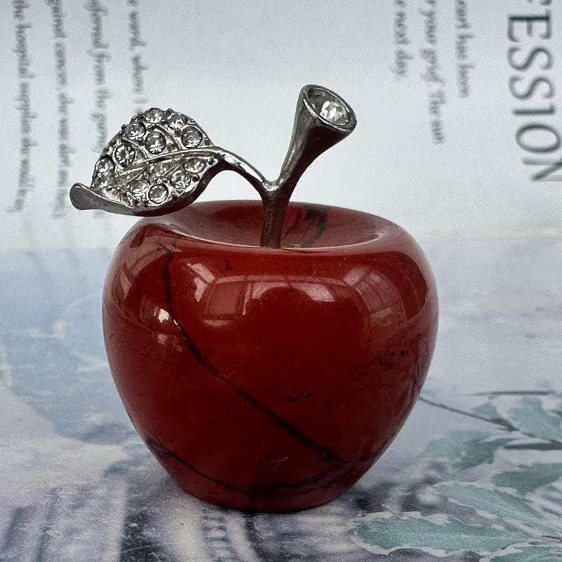 Crystal Red Jasper Apple - Etsy