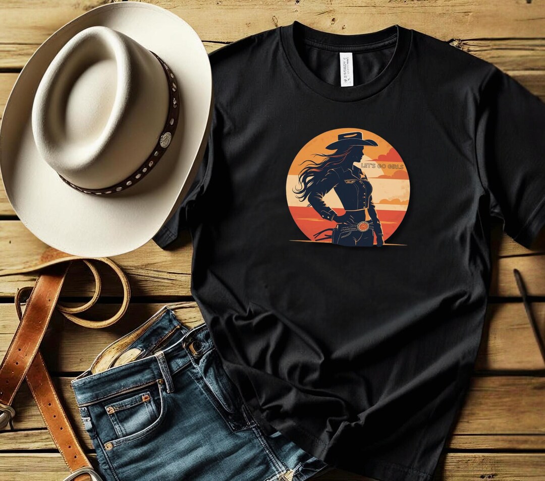 Vintage Cowgirl Graphic Tee - Yeehaw Rodeo Style for Urban Cowgirls and ...