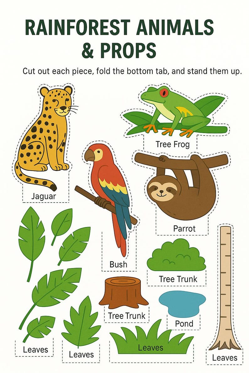 Printable 3D Rainforest Diorama Craft Kit | STEM Project (PDF) - Etsy