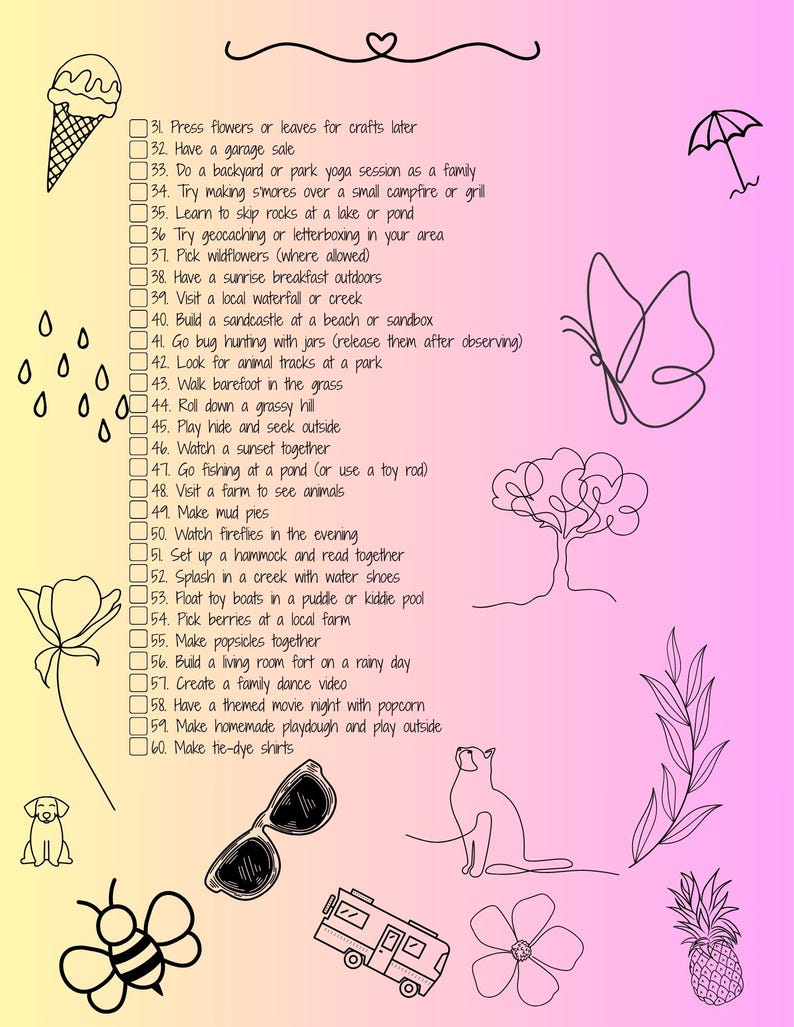 Screen-free Summer Activity Pack for Kids | 10 Printable Pages ...