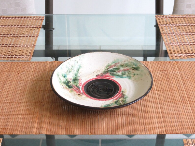 Decorative Ceramic Art Bowl Abstract Clay Centerpiece - Etsy