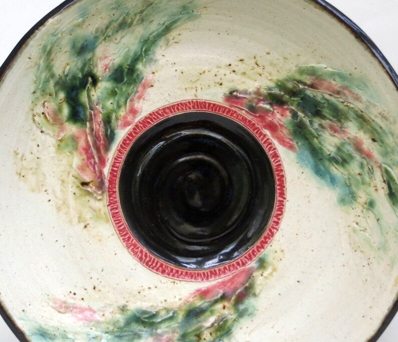 Decorative Ceramic Art Bowl Abstract Clay Centerpiece - Etsy