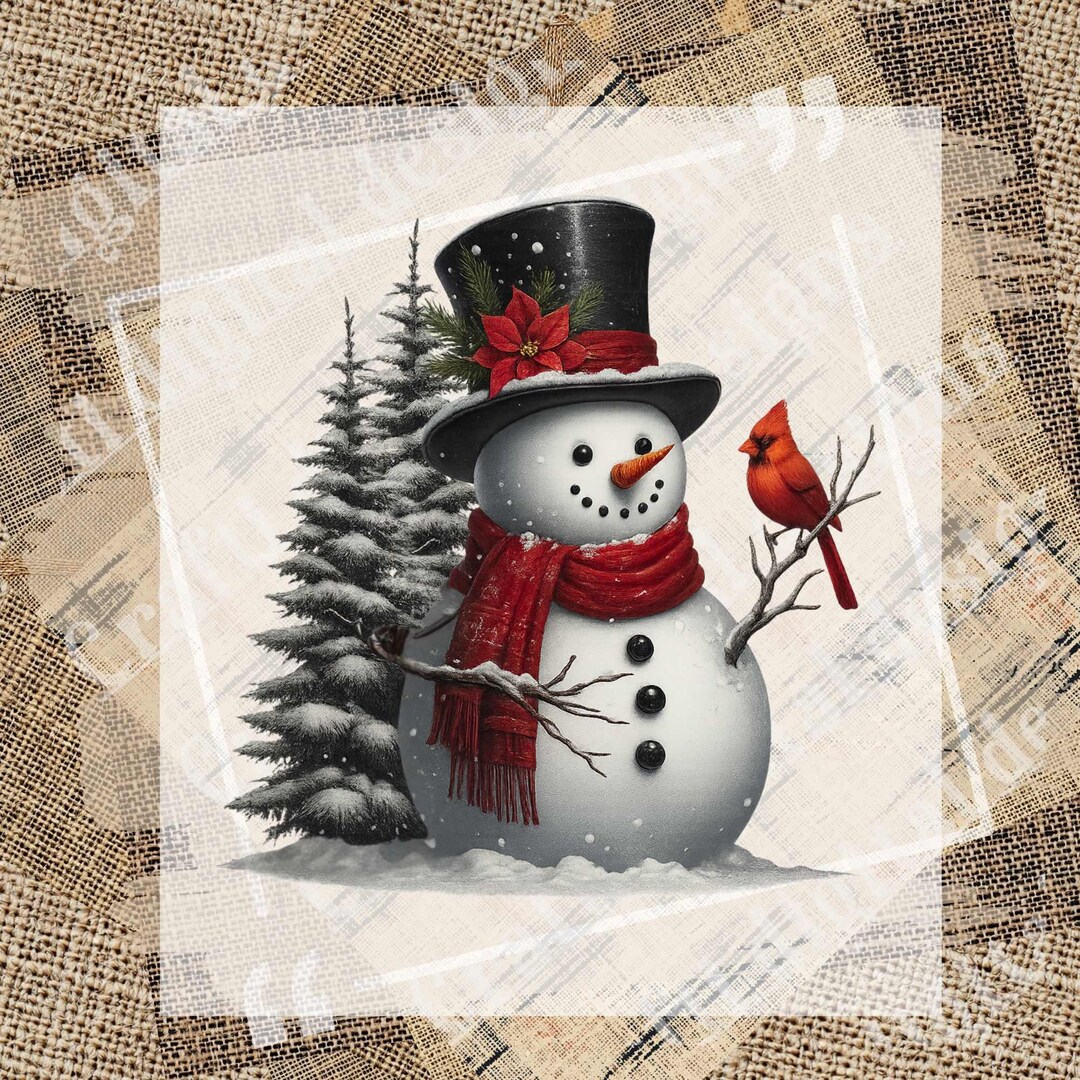 Snowman Cardinal Winter PNG, Christmas Trees Png, Let It Snow, Holiday ...