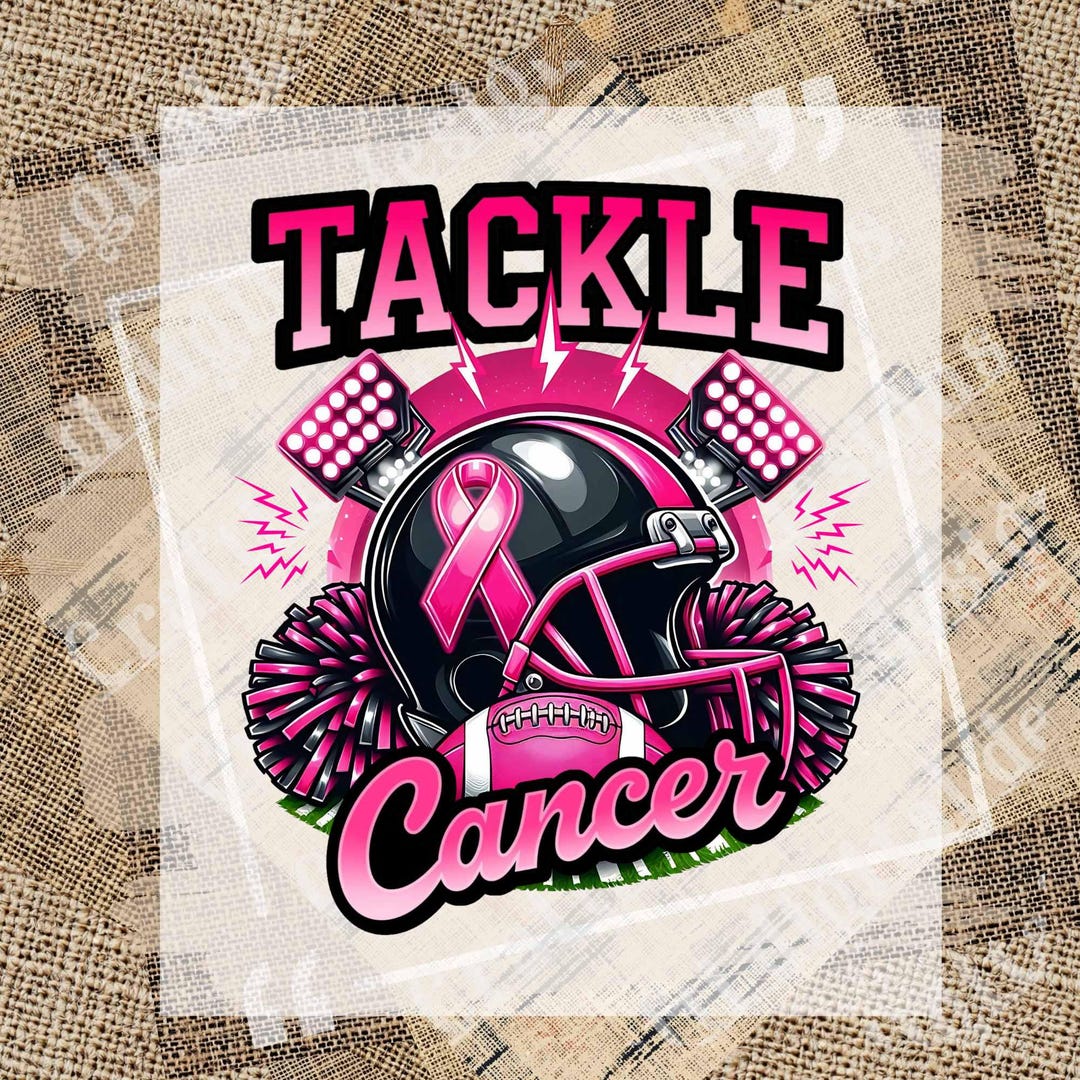 Tackle Cancer Football PNG, Pink Ribbon Breast Cancer Awareness Game ...